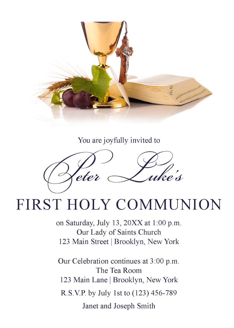 First Holy Communion Invitation 7 Printed Invitations - Etsy