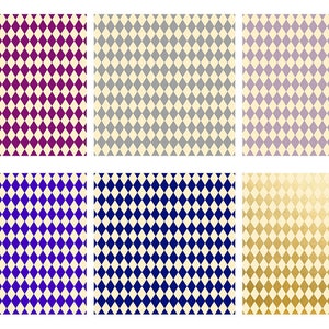 Harlequin Diamond Checkers Digital Paper, Printable Backgrounds for ...
