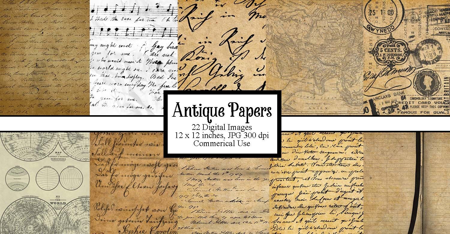 Antique Papers Digital Paper Vintage Textures Antique - Etsy