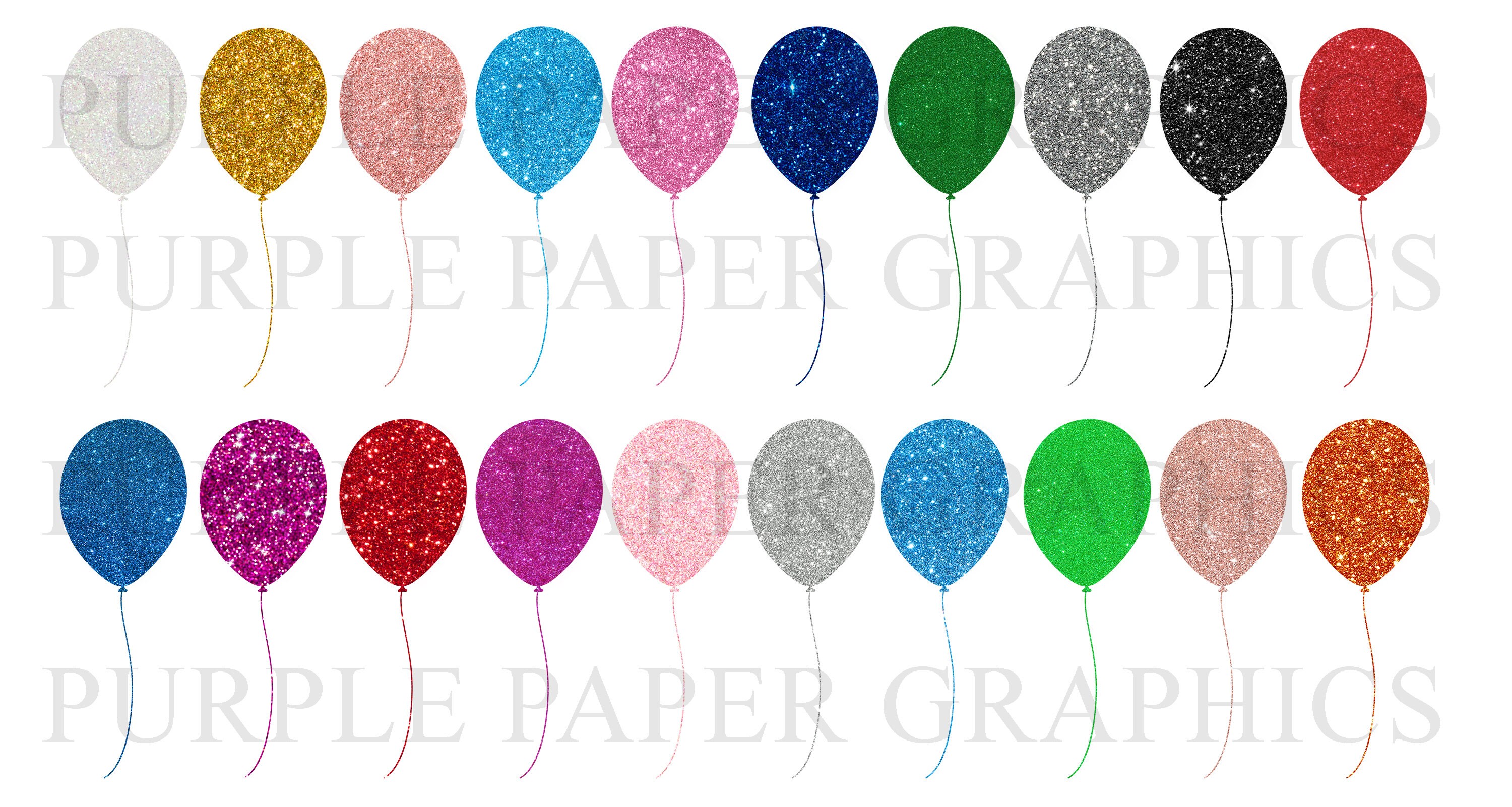 Glitter Balloons Clipart Glitter Balloon PNG Digital - Etsy