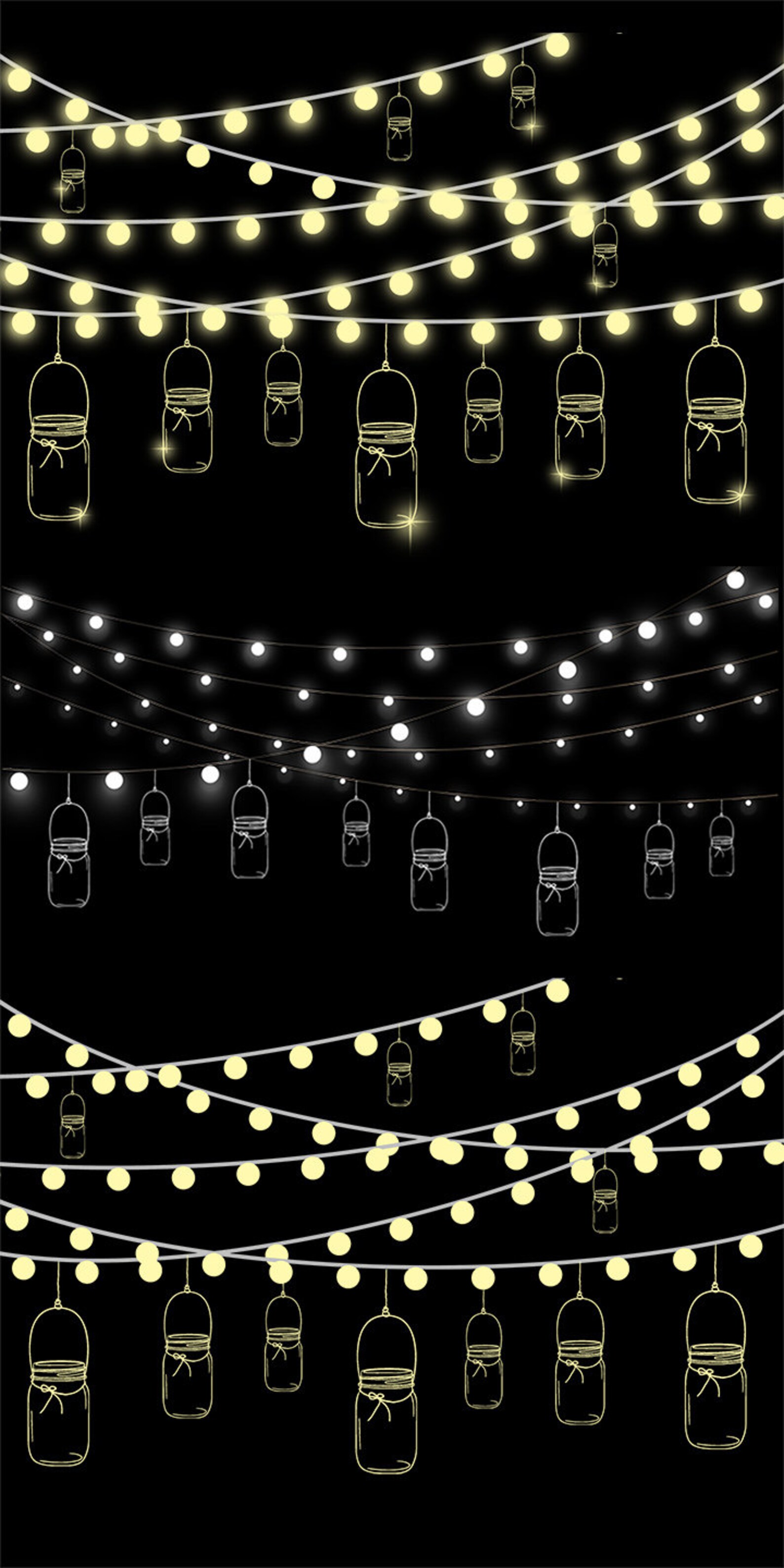Mason Jars and String Lights Clipart Fairy Lights Clip Art - Etsy