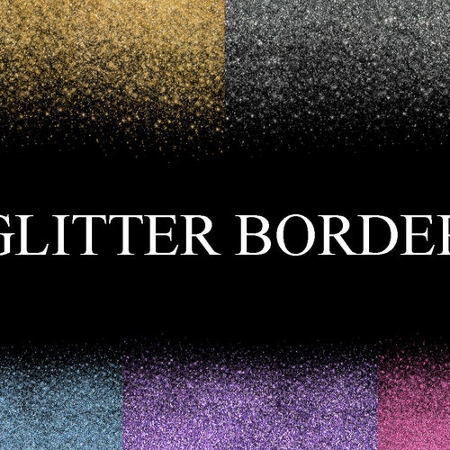 Gold & Silver Glitter Confetti Borders Digital Glitter Clip - Etsy