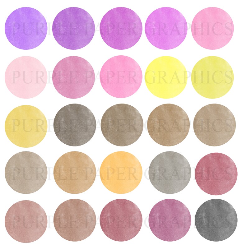 Watercolor Circles Clipart Hand Painted Watercolor Circles - Etsy