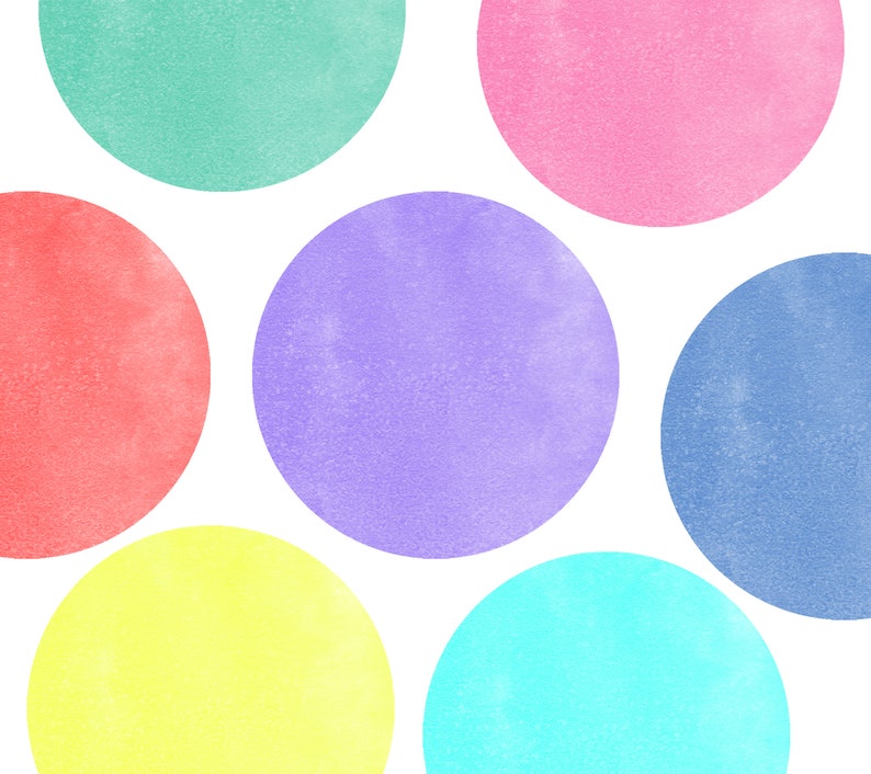 Watercolor Circles Clipart Hand Painted Watercolor Circles - Etsy