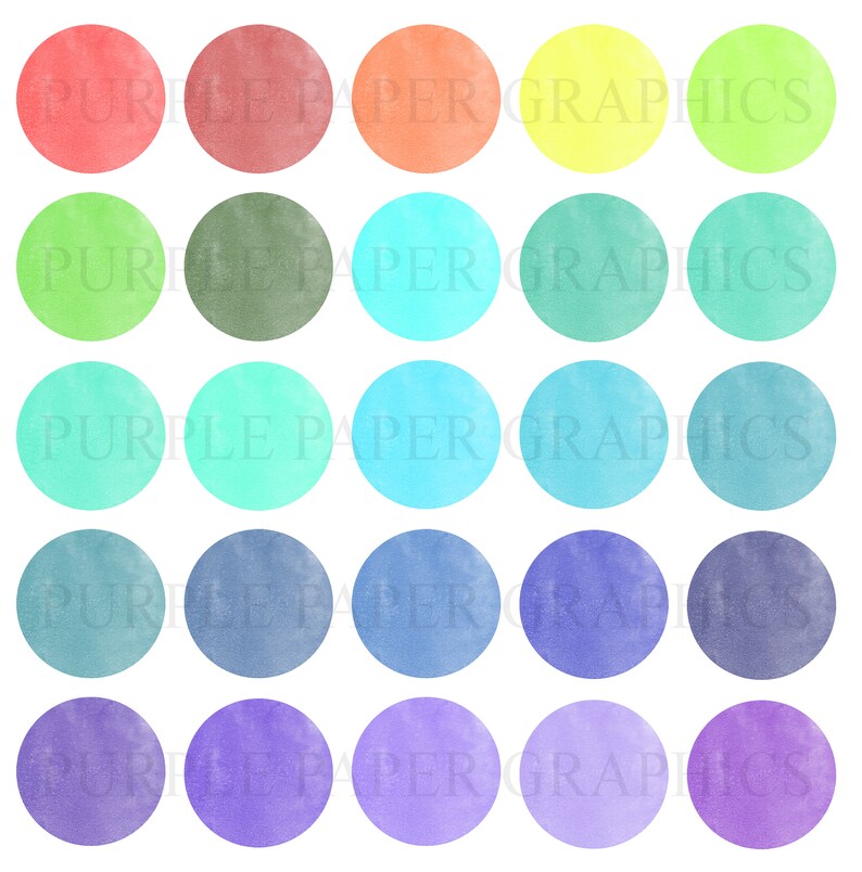 Watercolor Circles Clipart Hand Painted Watercolor Circles - Etsy
