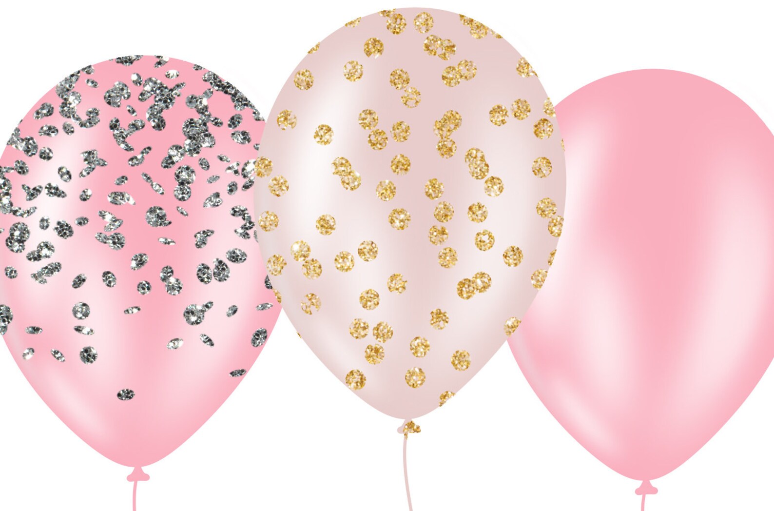 Blush Pink and Navy Blue Balloons Clipart Glitter Balloon PNG - Etsy