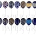Blush Pink and Navy Blue Balloons Clipart, Glitter Balloon PNG Digital ...