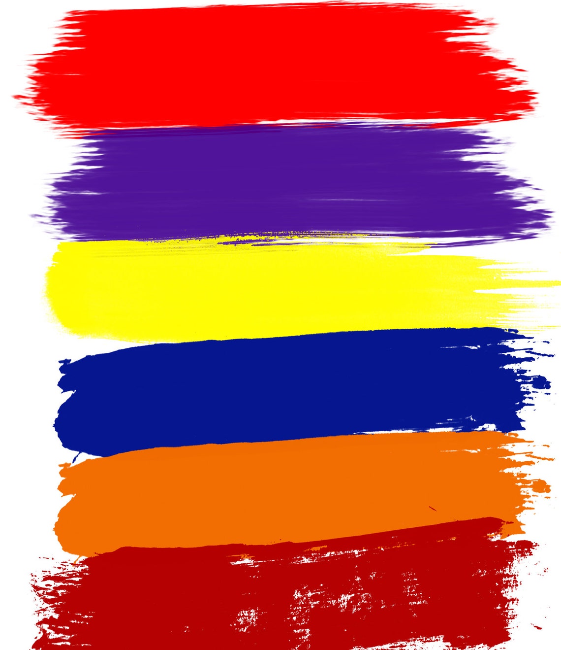 Rainbow Brush Strokes Clip Art 31 Hand Painted Clipart | Etsy