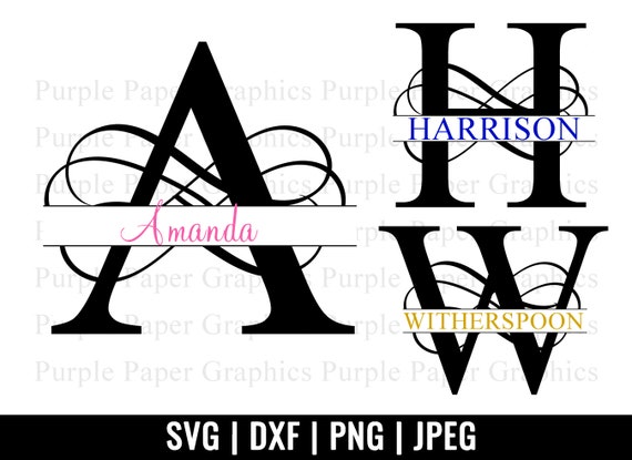 Split Monogram SVG DXF PNG Jpeg Split Monogram Frame | Etsy