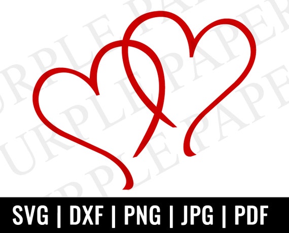 Valentines Day SVG Double Heart Outline Svg File Love SVG - Etsy