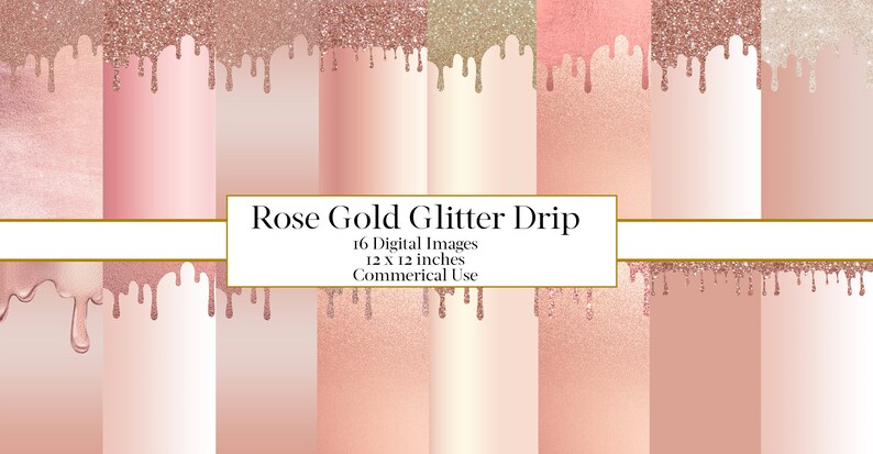 Rose Gold Dripping Glitter Rose Gold Glitter Drips Like - Etsy