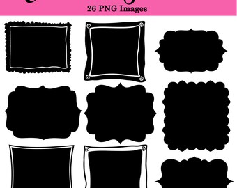 Chalkboard Frame Badges Vintage Shapes Silhouette Label Vector | Etsy