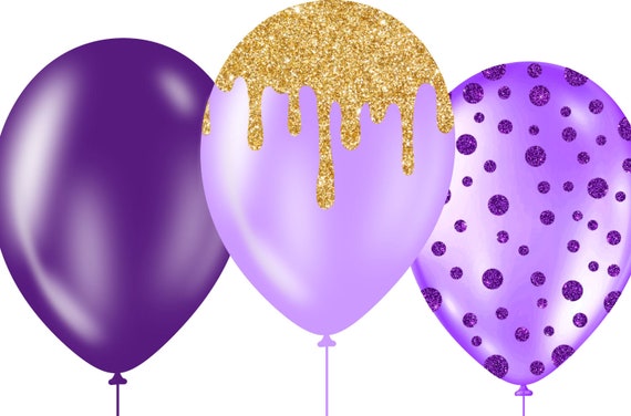Purple Birthday Balloons Clip Art