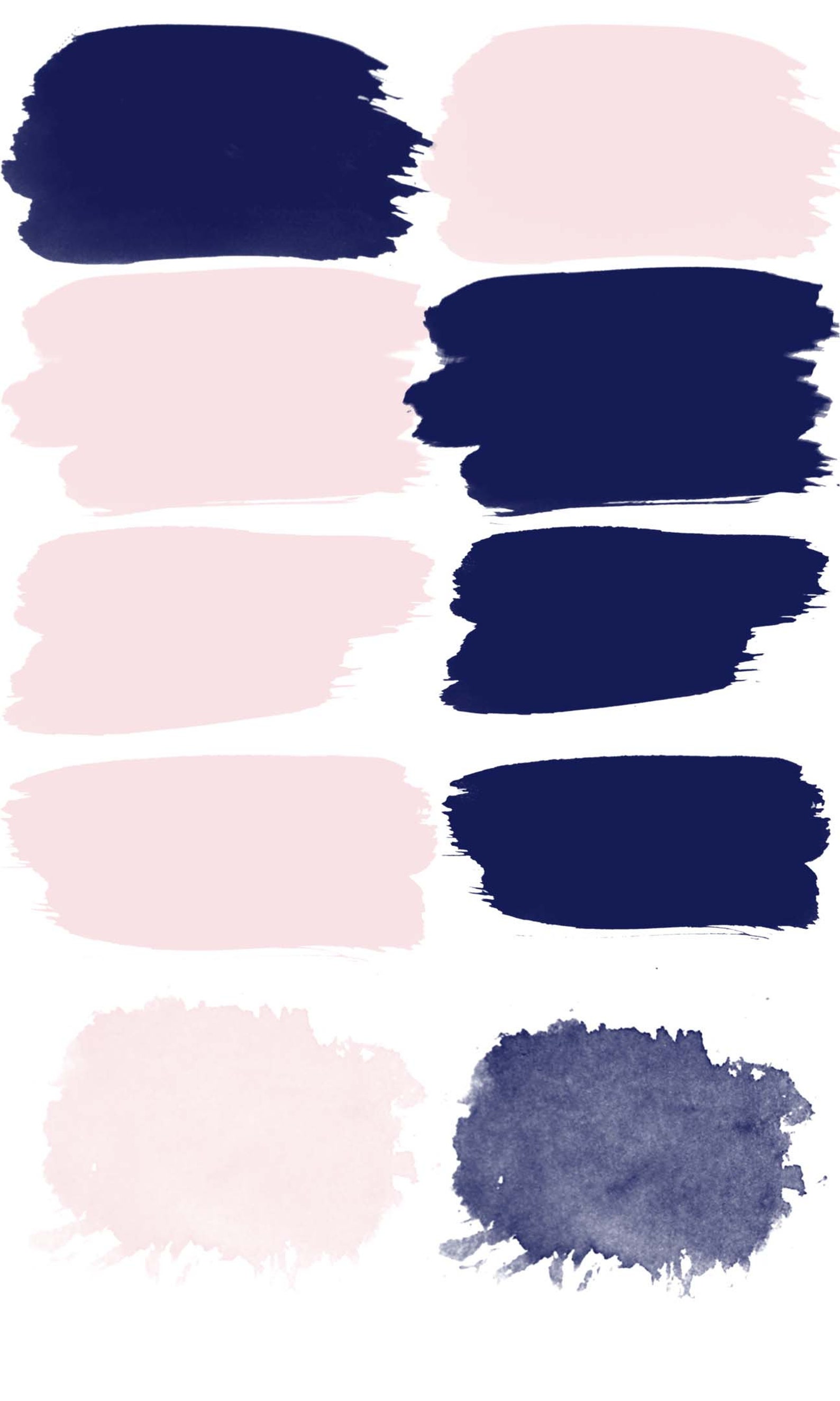 Navy and Blush Pink Watercolor Brush Strokes Glitter Foil - Etsy
