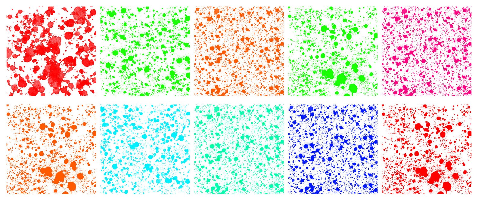 Neon Paint Splatter Overlays Funky Whimsical Digital - Etsy