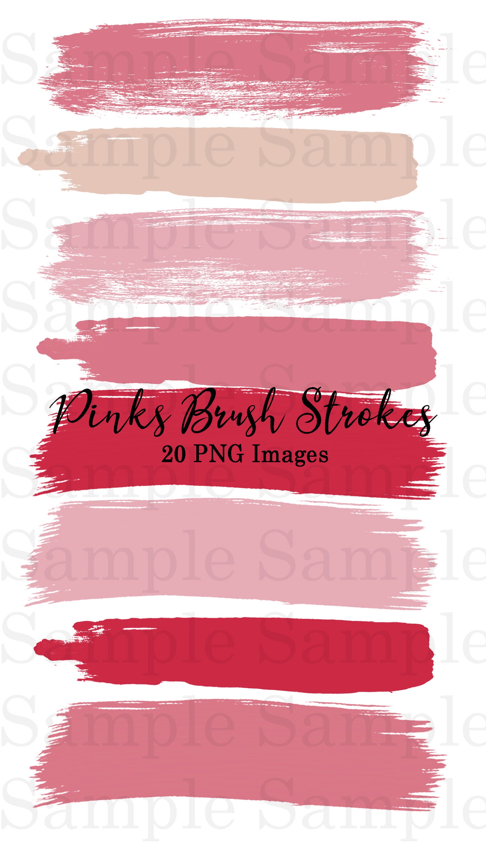 Pink Wine Rose Brush Strokes Clip Art #51 | Hand Painted Colors ...