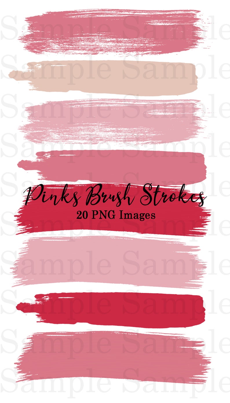 Pink Wine Rose Brush Strokes Clip Art 51 Hand Painted - Etsy