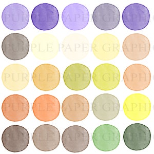 Watercolor Circles Clipart Hand Painted Watercolor Circles Clip Art PNG ...