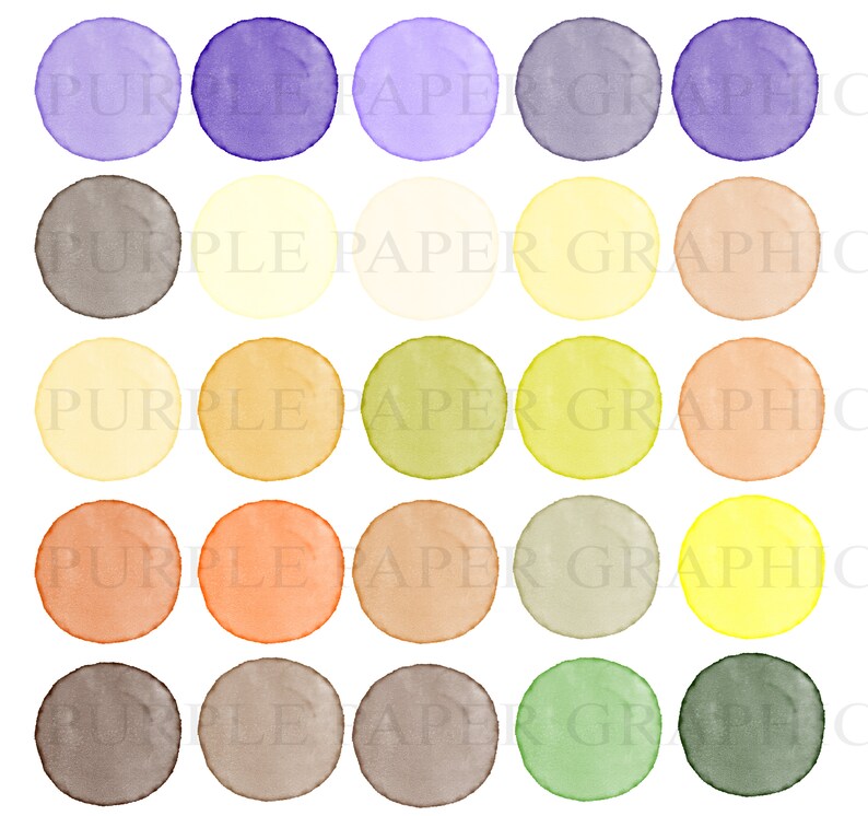 Watercolor Circles Clipart Hand Painted Watercolor Circles | Etsy