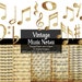Vintage Music Notes Clipart and Digital Paper Bundle, Backgrounds and ...