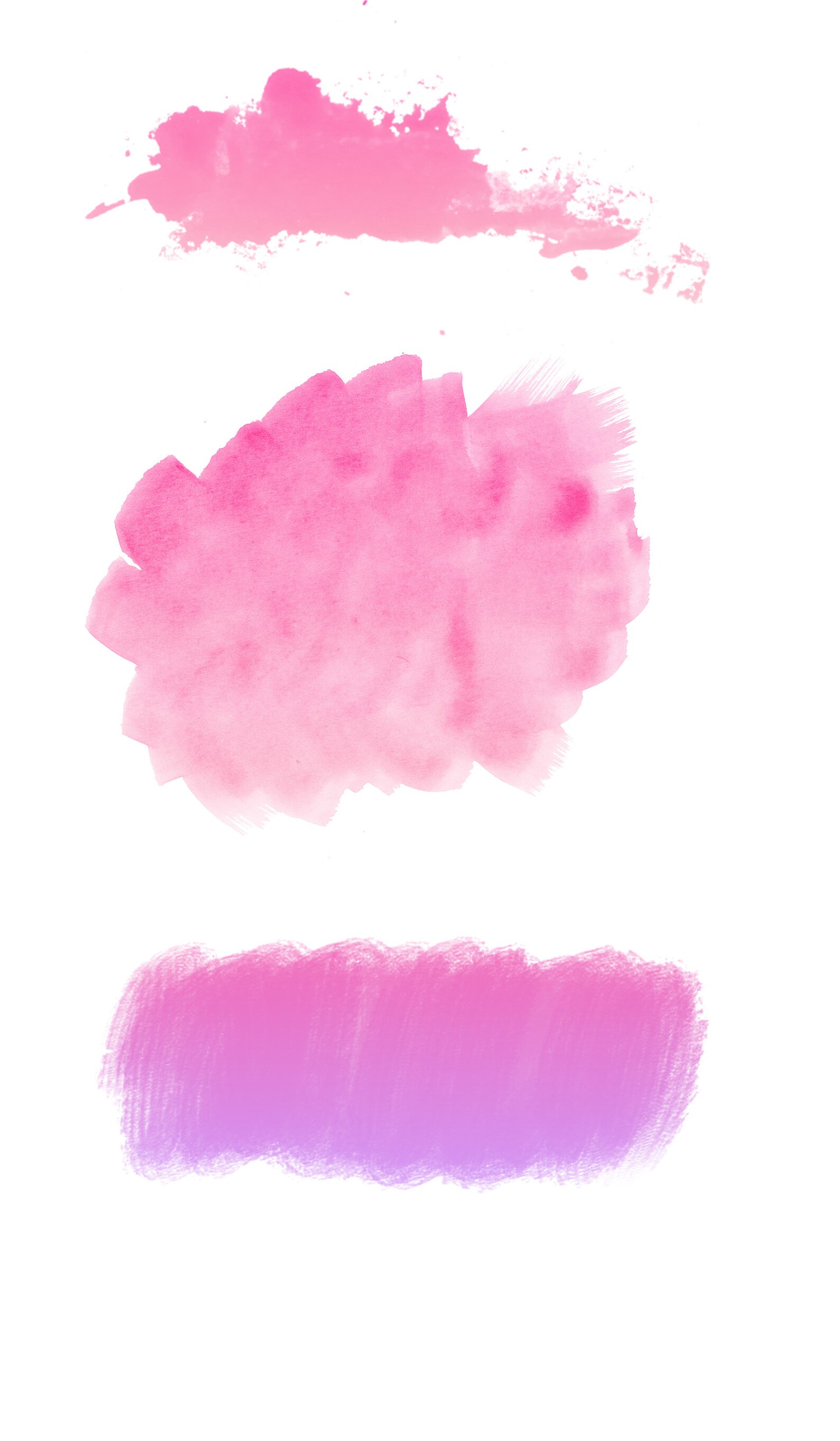 Watercolor Clipart, Pink and Purple Watercolor Brush Clip Art, Splashes ...