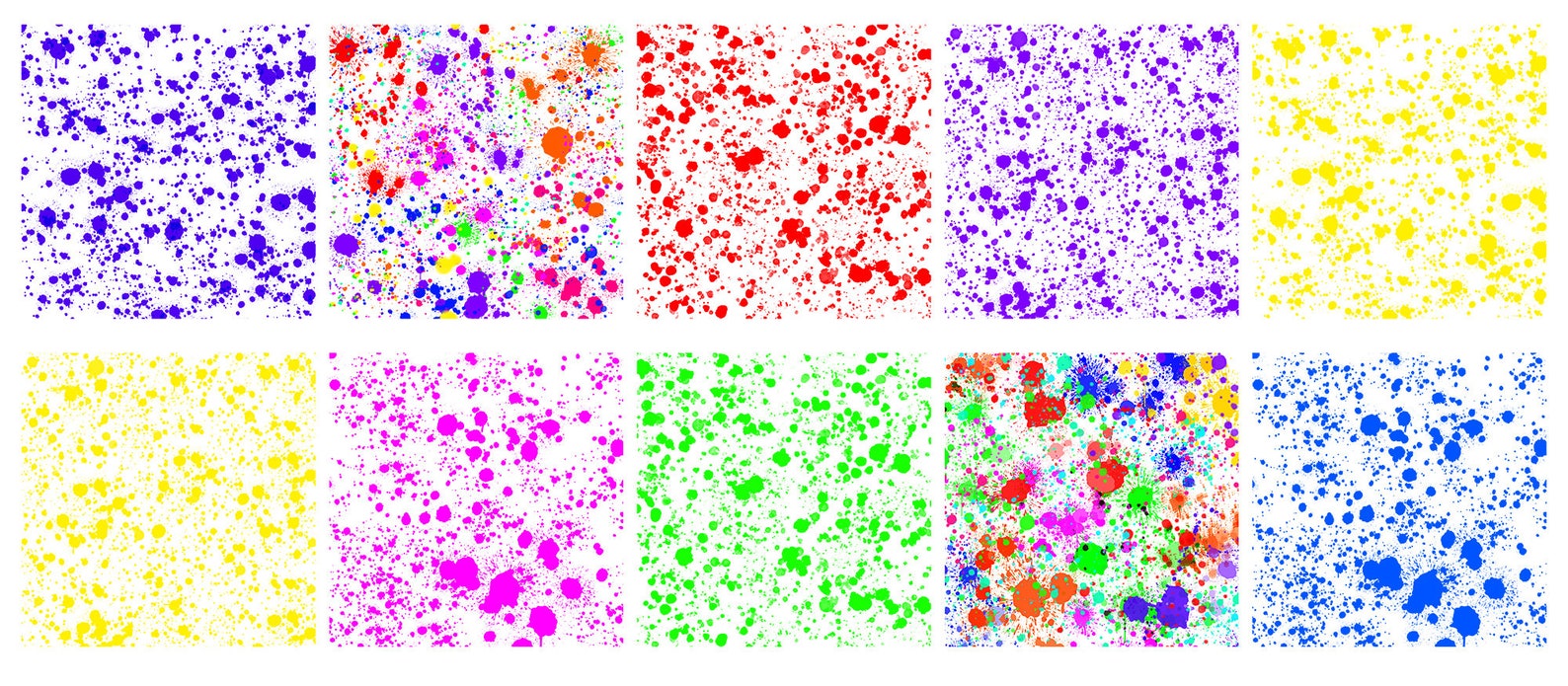 Neon Paint Splatter Overlays Funky Whimsical Digital - Etsy