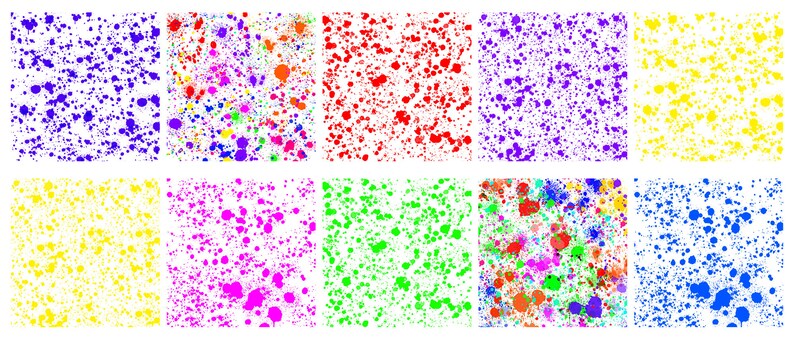 Neon Paint Splatter Overlays Funky Whimsical Digital - Etsy