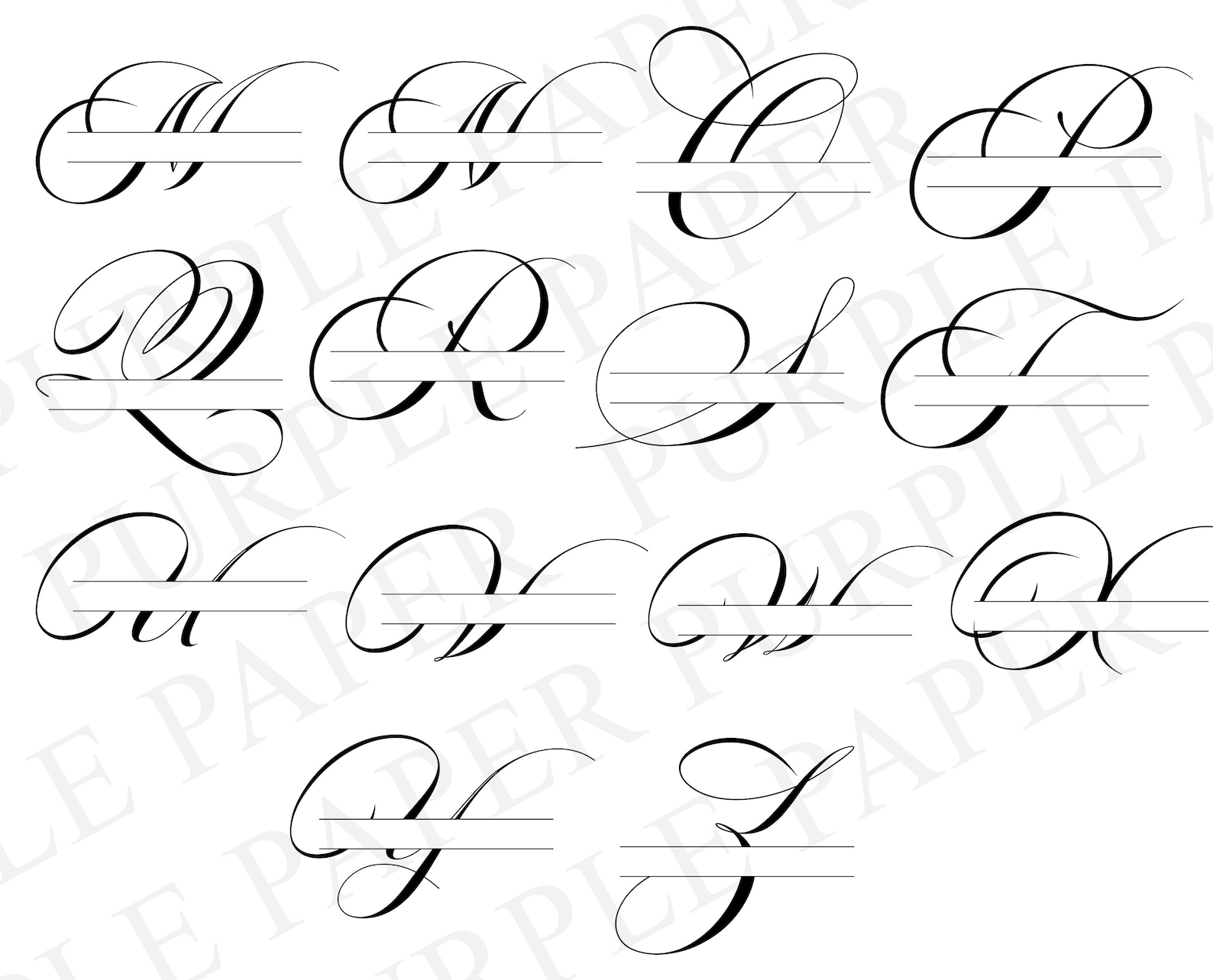 Split Monogram Svgdxfpngjpeg Split Script Monogram Frame - Etsy