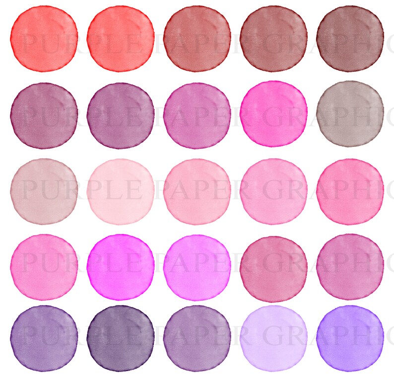 Watercolor Circles Clipart Hand Painted Watercolor Circles | Etsy