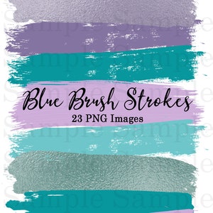 Lavender, Teal and Aqua Brush Strokes Clip Art #48 | Hand Painted ...