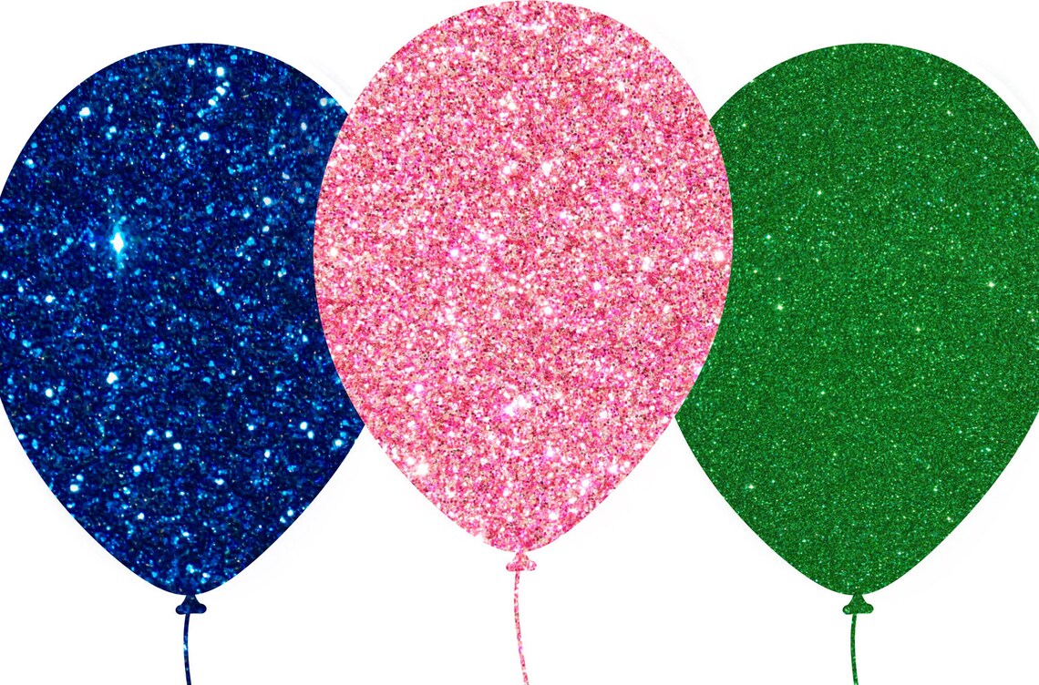 Glitter Balloons Clipart Glitter Balloon PNG Digital - Etsy