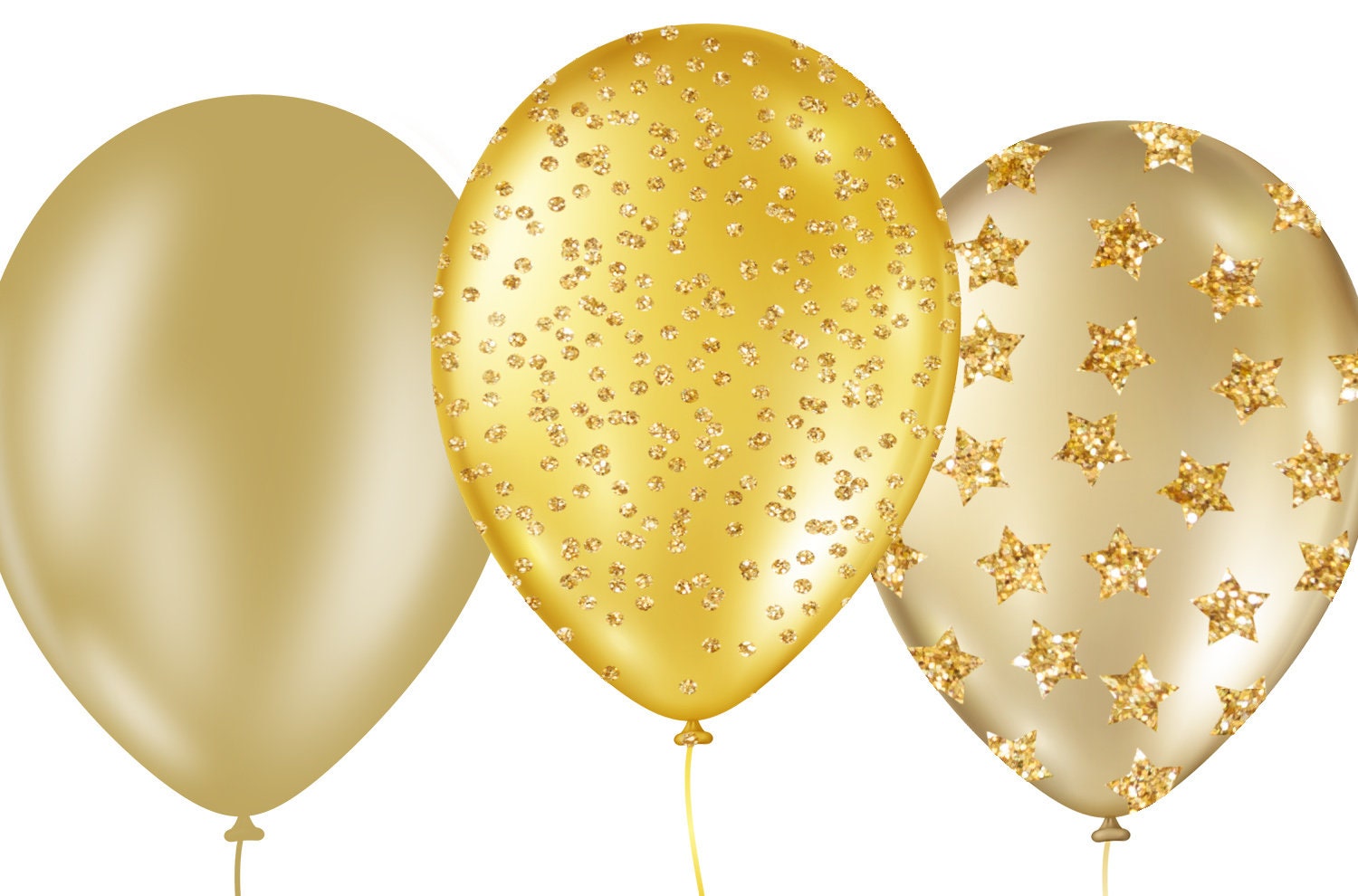 Teal and Gold Balloons Clipart Glitter Balloon PNG Digital | Etsy