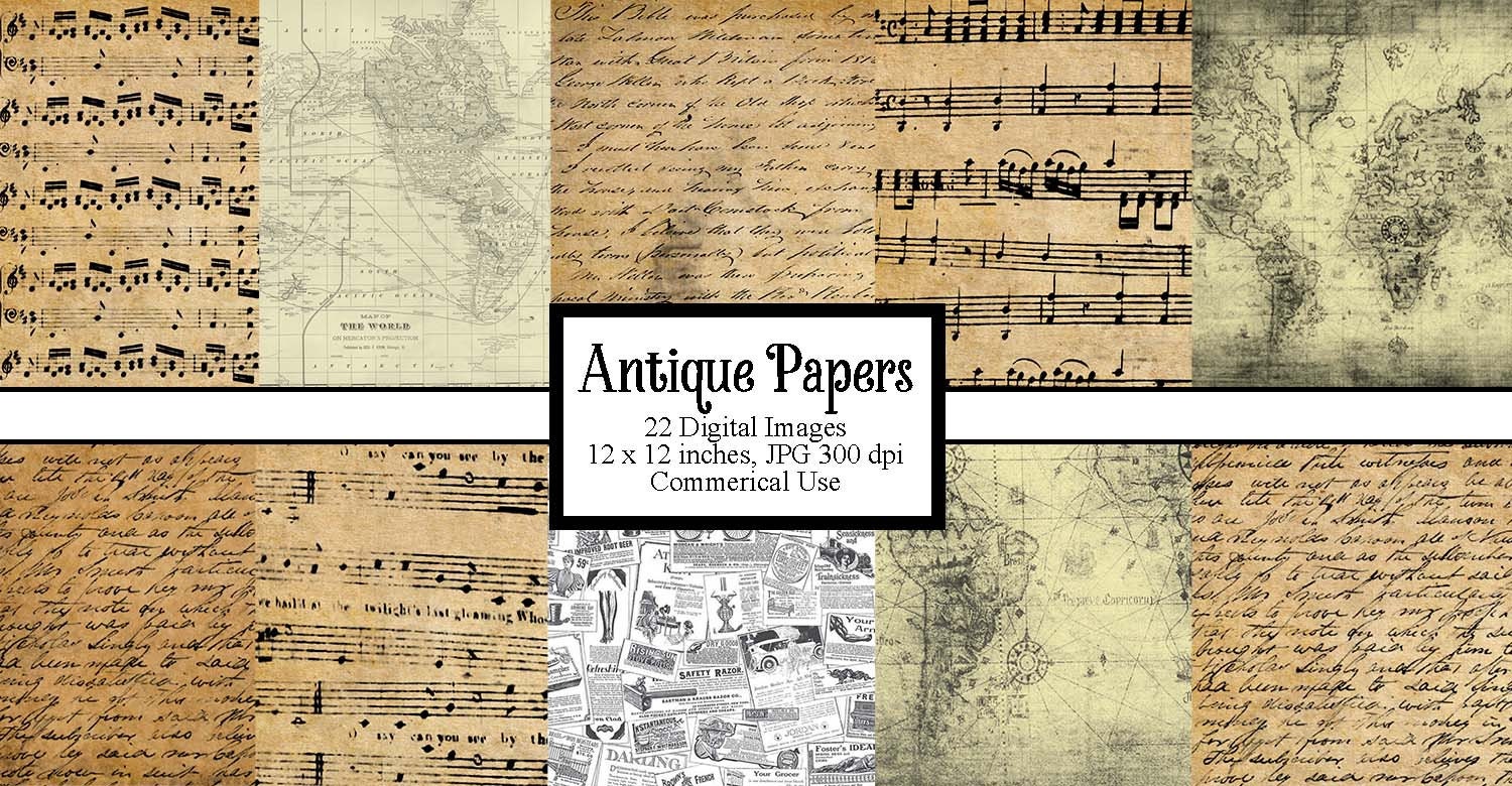 Antique Papers Digital Paper Vintage Textures Antique - Etsy