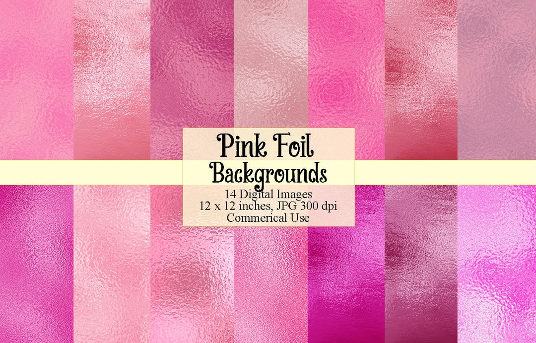 Pink Foil Digital Paper, Pink Foil Textures, Shimmer, Printable ...