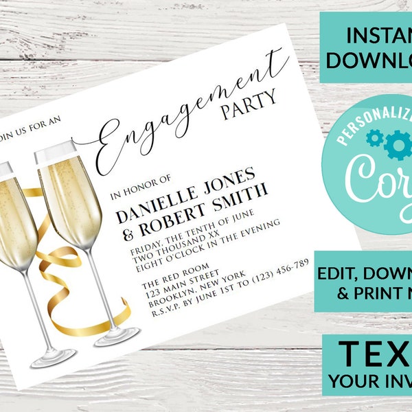 Cocktail Engagement Party Invitations - Etsy