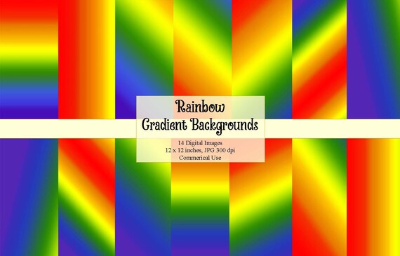 Rainbow Gradients Digital Paper Backgrounds in Ombre Instant | Etsy