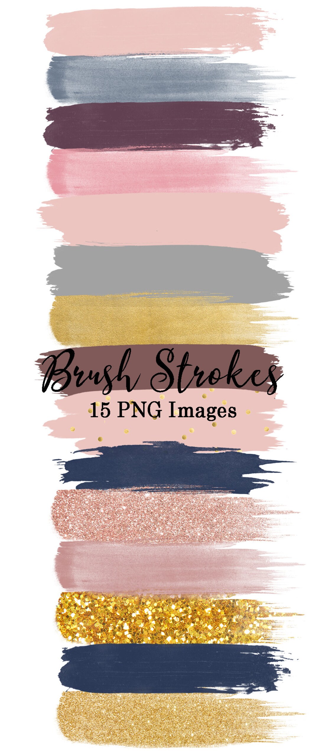 Rose Gold Brush Strokes Clip Art #17 Hand Painted Blush Nude Gold ...