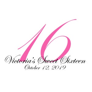 Custom Sweet 16 Party Logo #15, Invitations, Sweet Sixteen Monogram ...