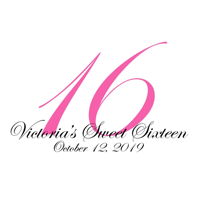 Custom Sweet 16 Party Logo #15, Invitations, Sweet Sixteen Monogram ...