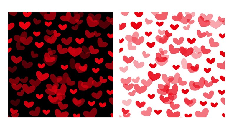 Hearts Clipart and Digital Paper Bundle, Backgrounds and Overlays for ...