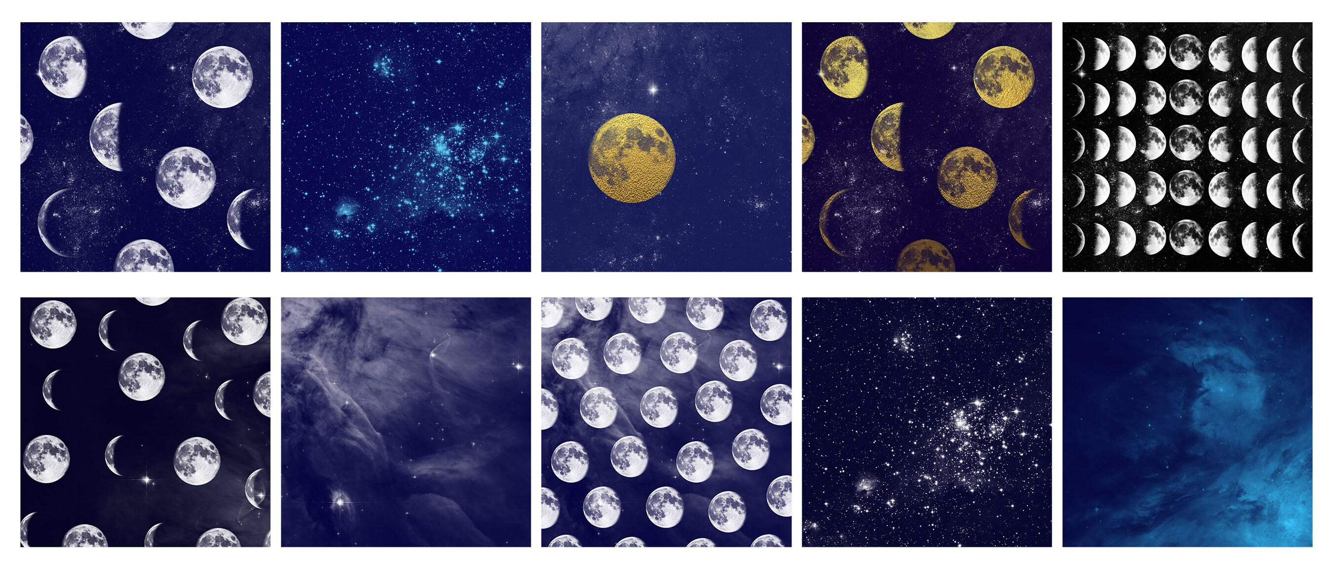 Galaxy Moon Digital Paper Outer Space Galaxy Stars Digital - Etsy