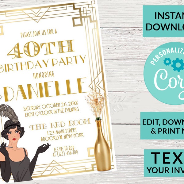 Art Deco Invites - Etsy