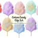 Cotton Candy Clipart, Pastel Watercolor, Gold Glitter, Silver Glitter ...