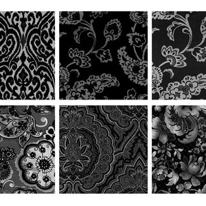 Damask Black and White Digital Paper, Glitter, Foil, INSTANT DOWNLOAD ...