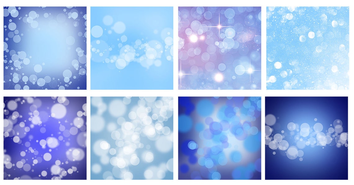Blue Bokeh Digital Paper Printable Backgrounds Bokeh Lights | Etsy
