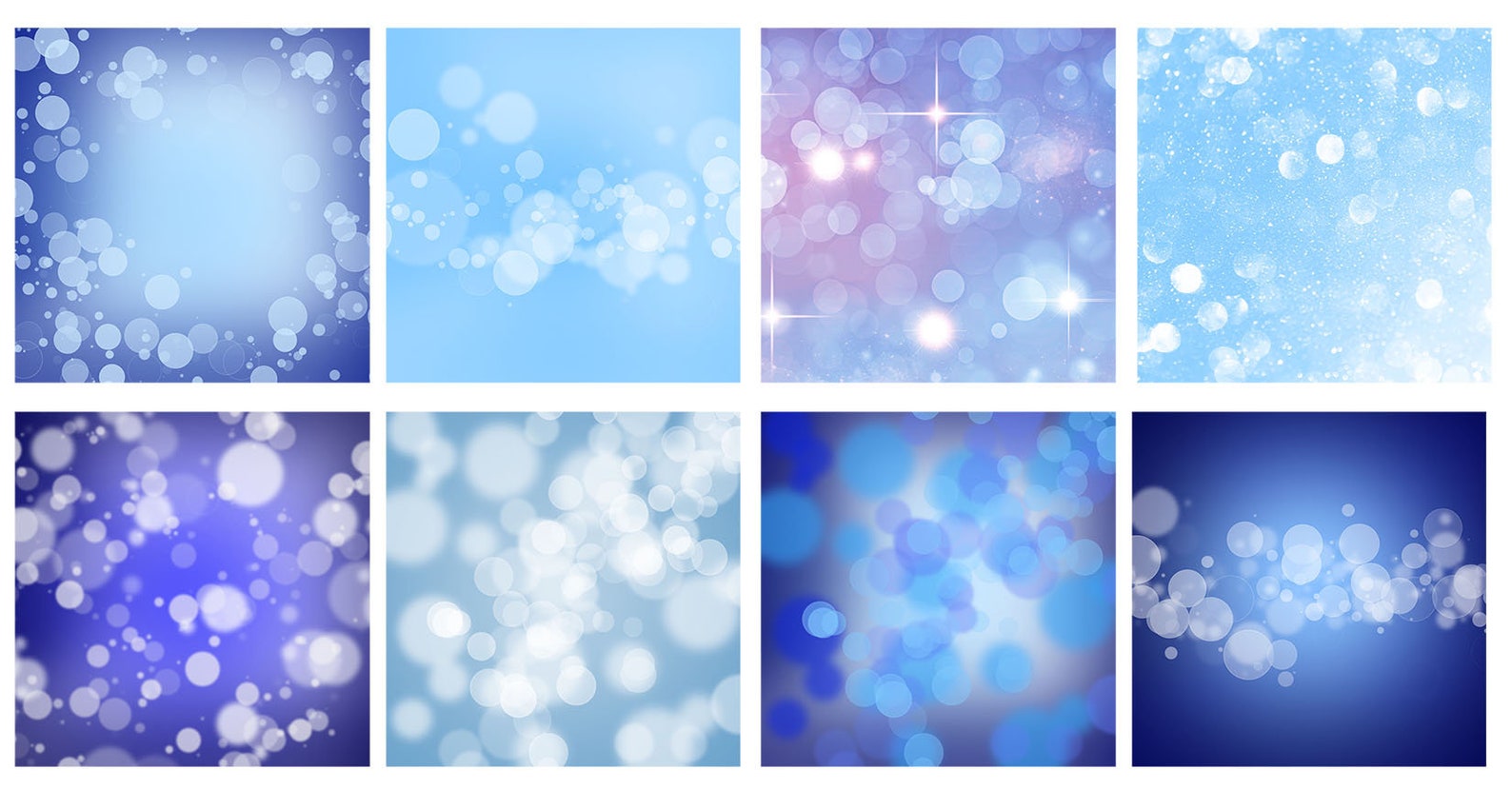 Blue Bokeh Digital Paper Printable Backgrounds Bokeh Lights | Etsy
