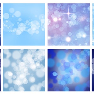 Blue Bokeh Digital Paper, Printable Backgrounds Bokeh Lights, Fairy ...