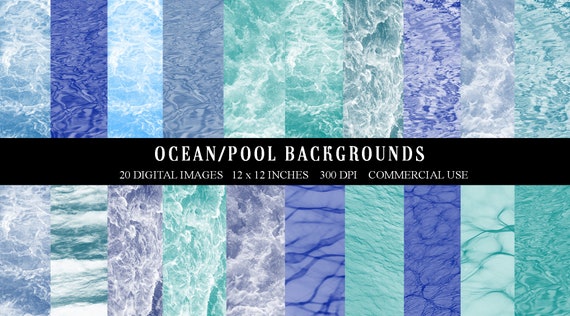 Ocean Sea Water Digital Papers Pool Water Background - Etsy