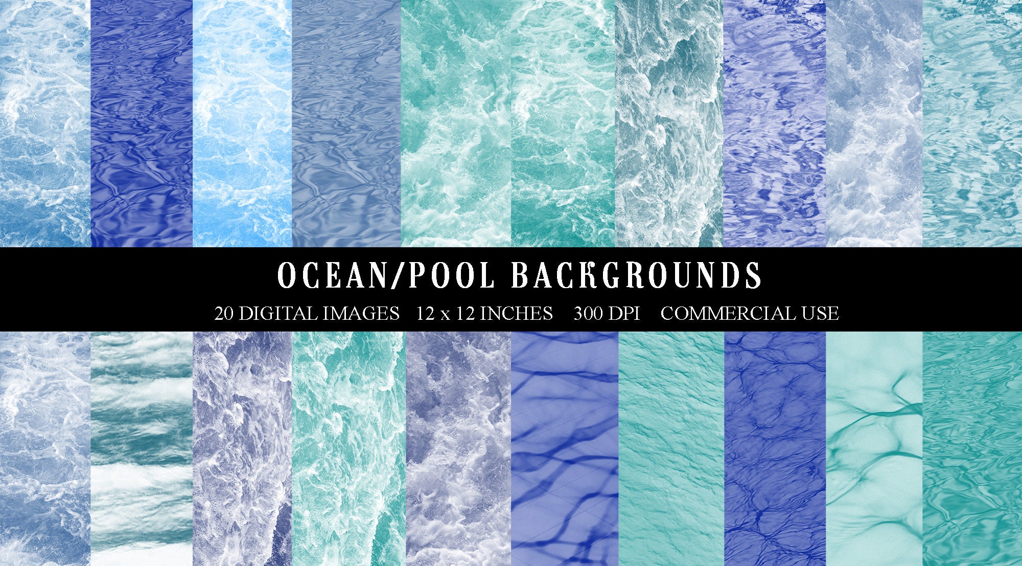 Ocean Sea Water Digital Papers Pool Water Background - Etsy