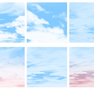 Cloudy Skies Digital Paper Pack, Clouds Background, Printable ...